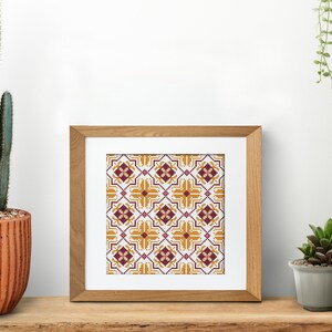 Modern Tile Cross Stitch Chart for Instant Download, Tile Pattern Pdf ...