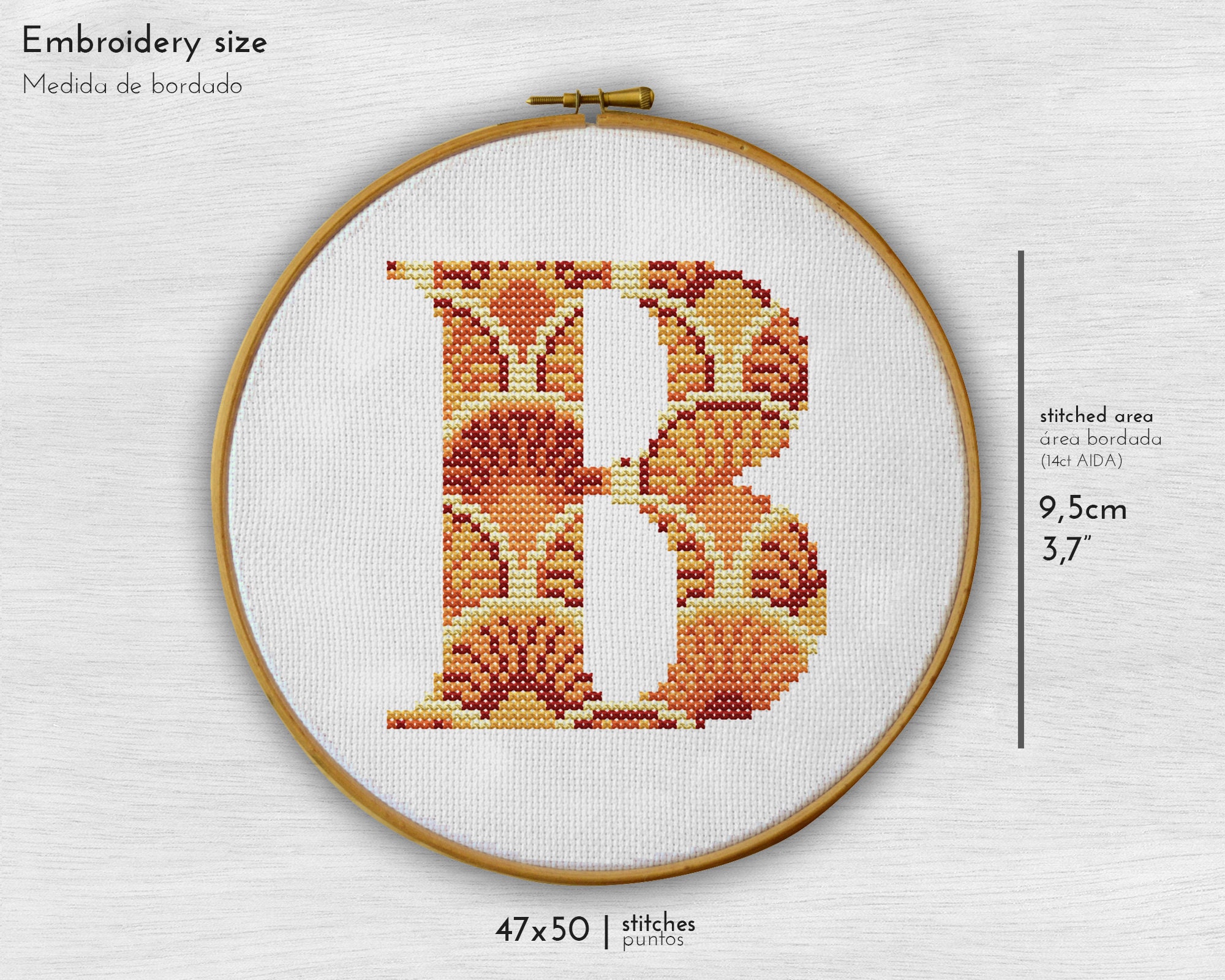 Letter B Monogram Xstitch Chart for Instant Download, Initial ...