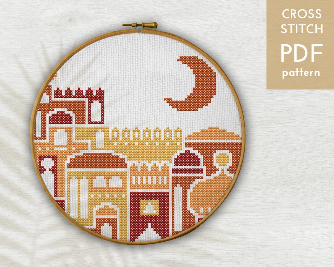 Arabian Embroidery Pattern for Instant Download, Easy Xstitch Chart for ...