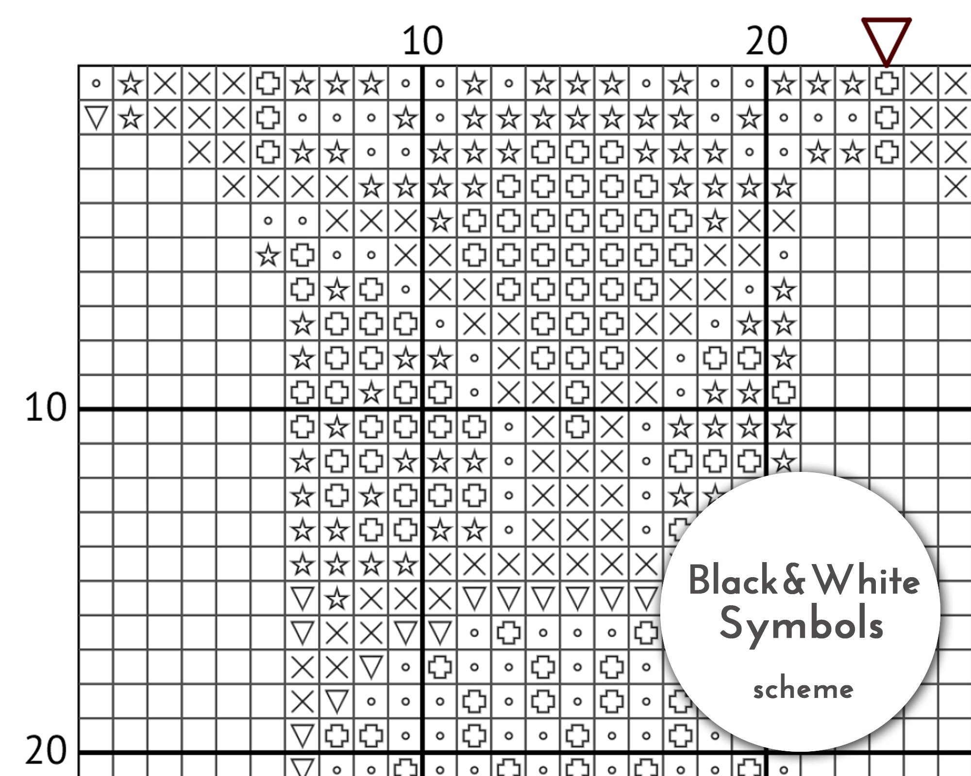 Initial Cross Stitch Pattern for Boho Wall Decoration, Letter C ...