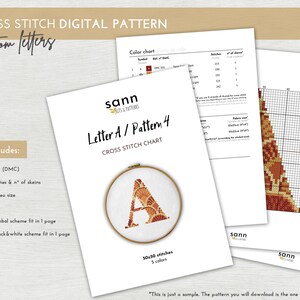 Letter B Monogram Xstitch Chart for Instant Download, Initial ...