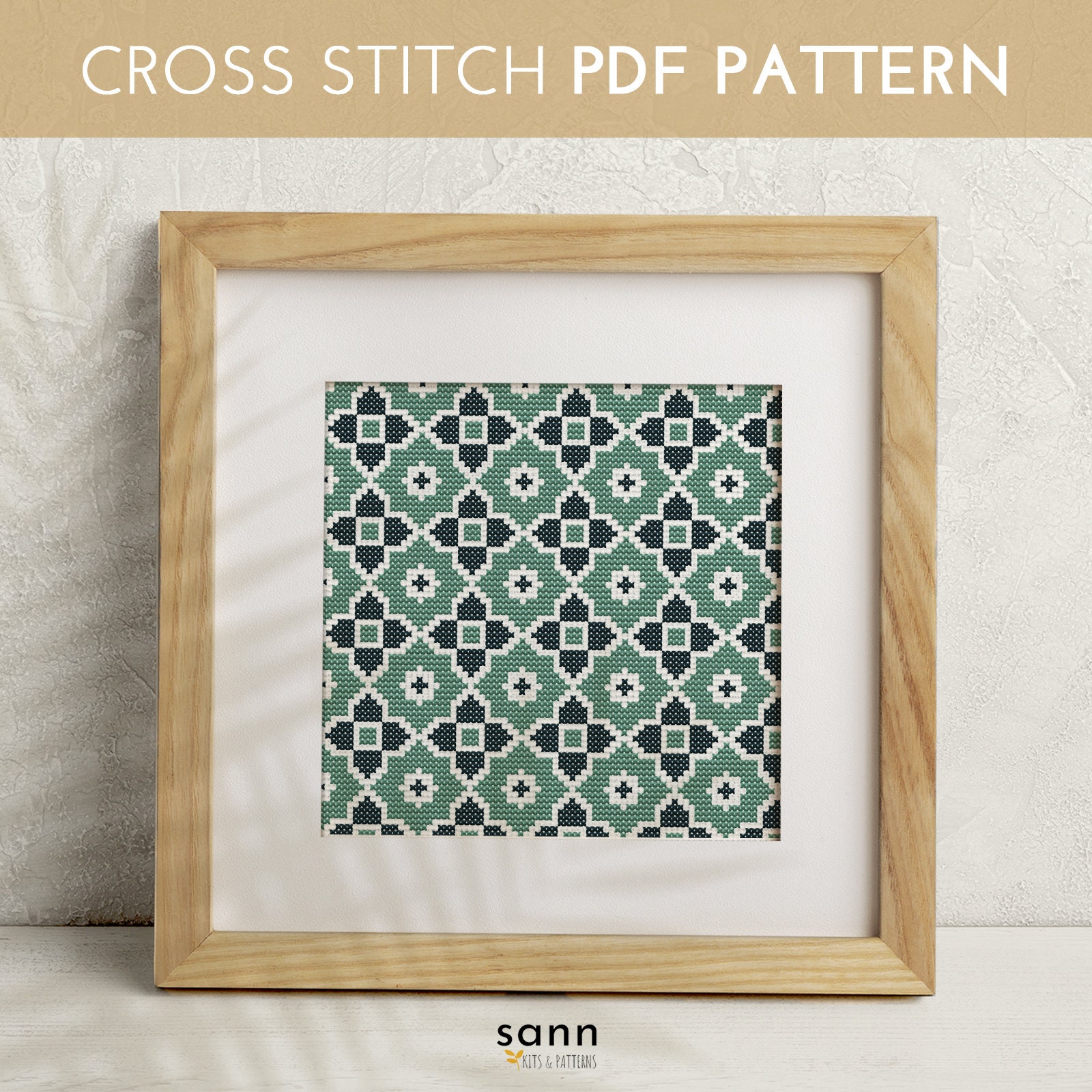 Tile Cross Stitch Pattern to Instant Download Aesthetic Cross - Etsy