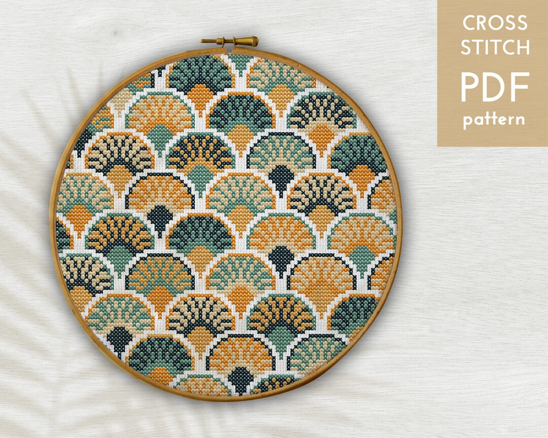 Abstract Geometry Cross Stitch Pdf Pattern for Instant Download, Boho ...