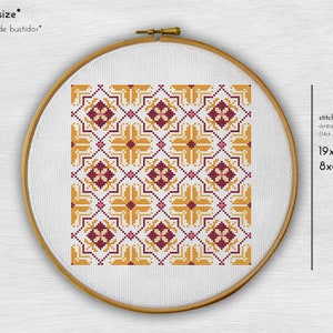 Modern Tile Cross Stitch Chart for Instant Download, Tile Pattern Pdf ...