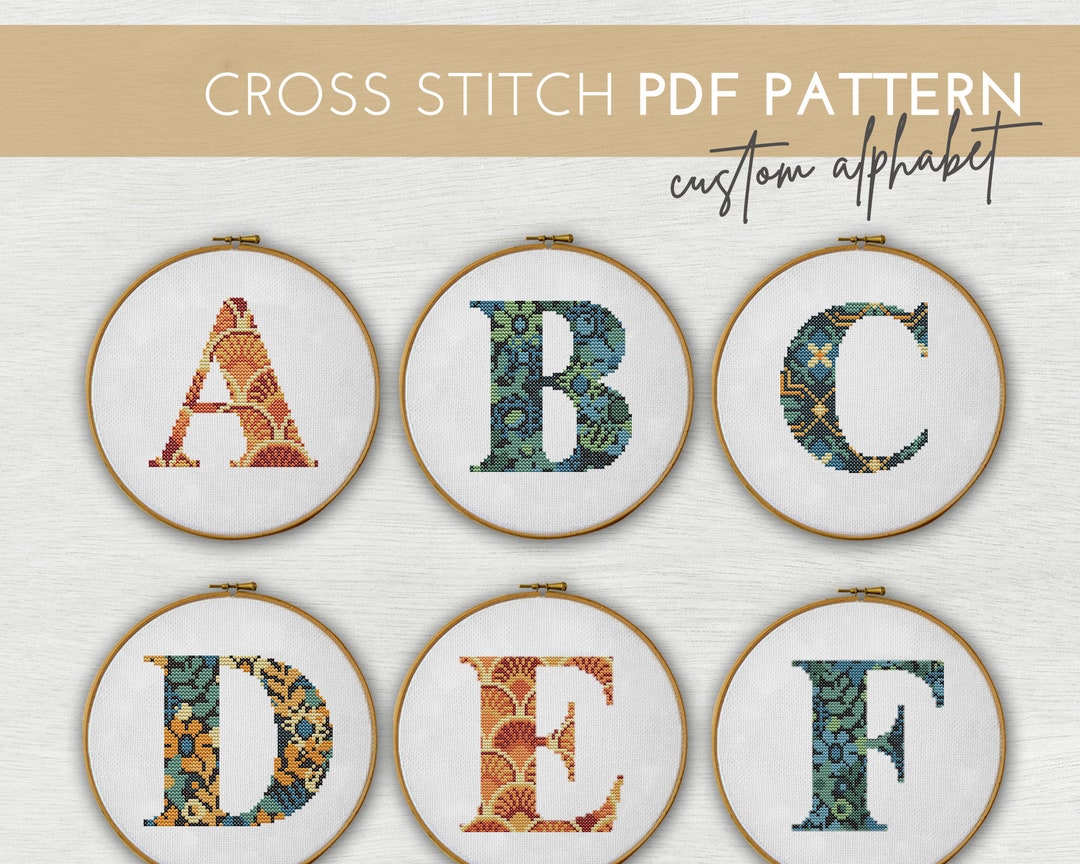 Custom Alphabet Letter Cross Stitch Pdf Pattern for Cozy - Etsy