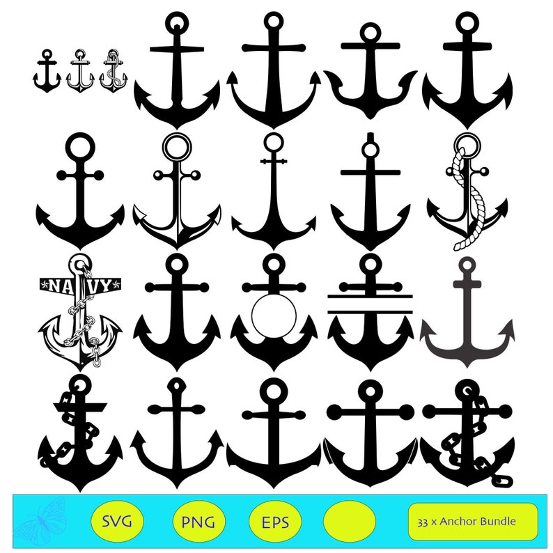 Anchor Bundle, Svg / Eps / Png Bundle, 33 Anchor Svg - Etsy