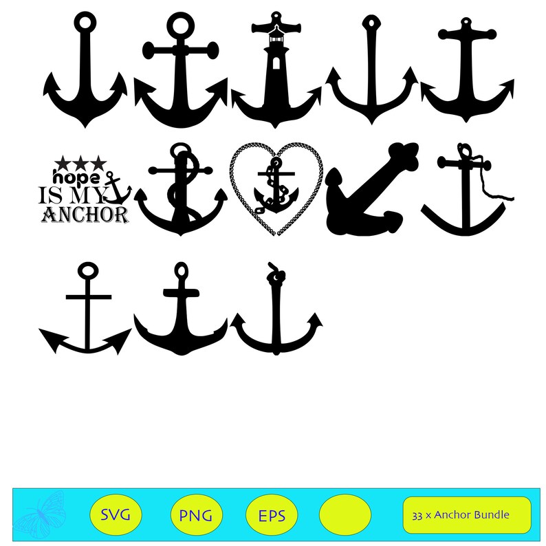 Anchor Bundle, Svg / Eps / Png Bundle, 33 Anchor Svg - Etsy