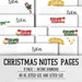 Christmas Notes Page Printable, Colorful Notes Pages Instant Download ...