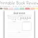 Book Review Bookmarks Printable Reading Tracker Review - Etsy