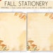 Printable Fall Stationery Printable, Autumn Writing Paper, Watercolor ...