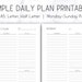 Minimalist Daily Plan Printable, Simple Daily Planner Template, Letter ...