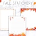 Printable Fall Stationery, Printable Writing Paper, Autumn Stationery ...