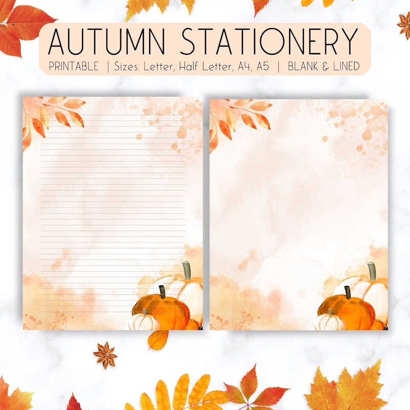 Fall Printable Stationery - Etsy