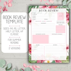 Printable Book Review, Summer Reading Tracker, Printable Reading ...