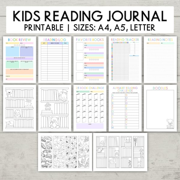 Reading Journal Printable - Etsy