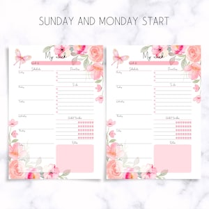 Floral Planner Bundle: Daily, Weekly, Monthly (digital Download) - Etsy