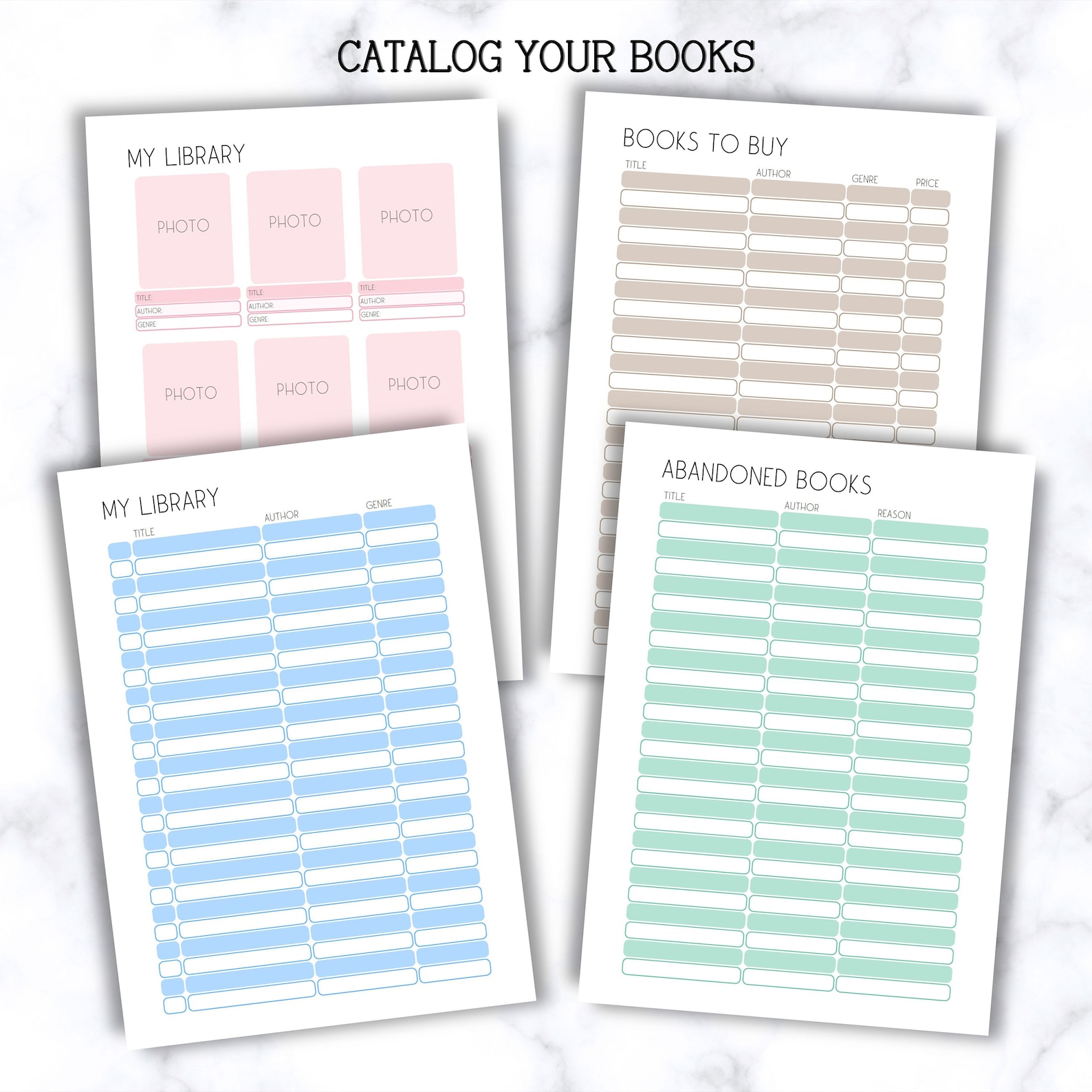 Reading Planner, Reading Journal Printable, Book Review Journal Book ...