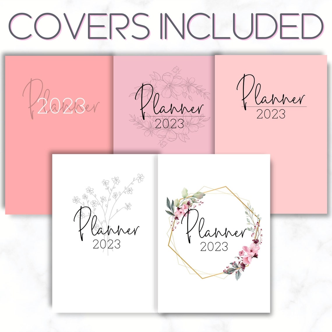 2023 Planner Pink Printable Daily Planner Weekly Planner - Etsy
