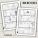 Bookshelf Reading Log Printable: 50 & 100 Book Challenge (digital ...