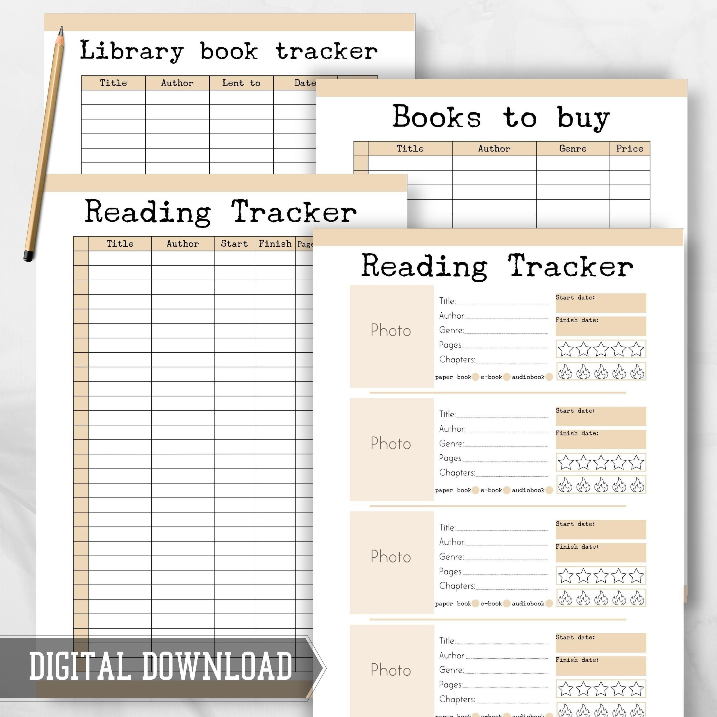 Reading Journal Printable: Book Review & Tracker (digital Download) - Etsy