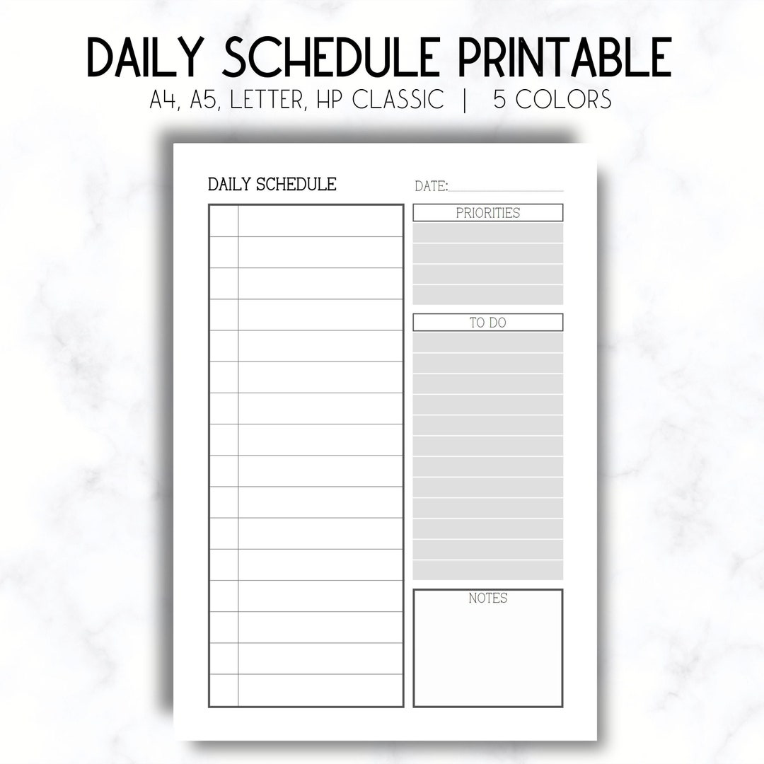 Daily Schedule Printable, Colorful Planner, Printable Undated Daily ...