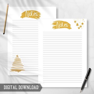 Christmas Notes Page Printable, Colorful Notes Pages Instant Download ...
