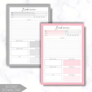 Printable Book Review Template Colorful Book Review Cute - Etsy