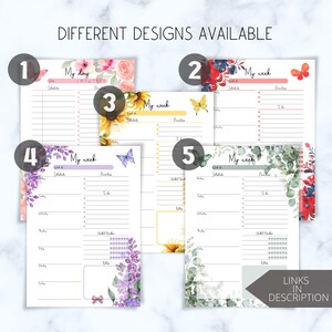Printable Planner Bundle, Flower Themed Planner Printable, Daily Plan ...