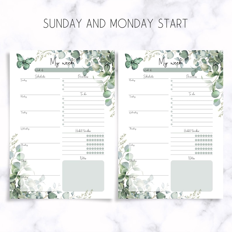 Greenery Planner Bundle: Daily, Weekly, Monthly (printable) - Etsy