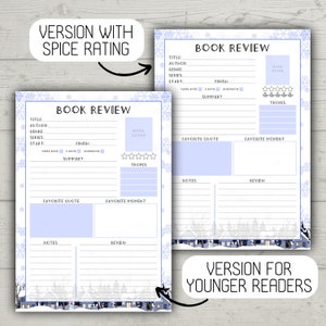 Printable Book Review Template, Winter Reading Tracker, Printable ...