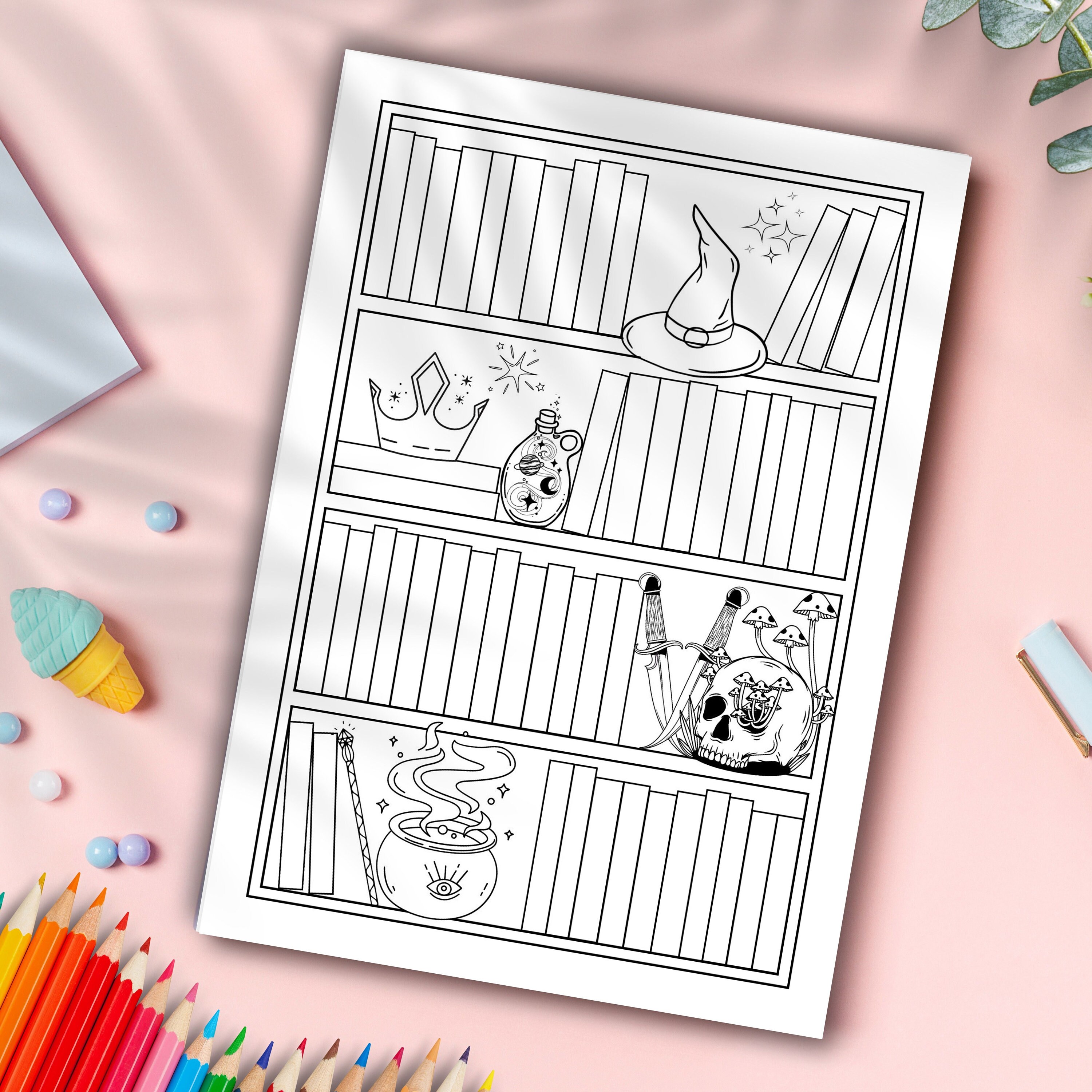 Printable Bookshelf Reading Tracker Fantasy Theme Reading - Etsy