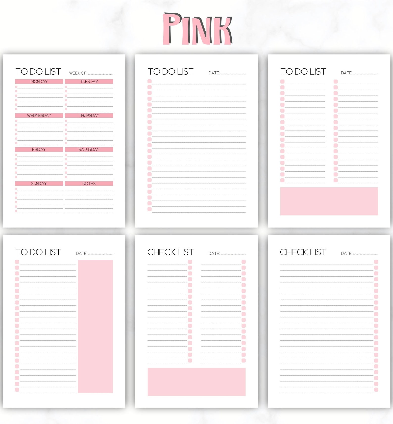 To Do List Printable Check List Template A4 A5 Letter Half - Etsy