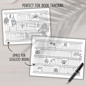Bookshelf Reading Tracker Printable, Reading Challenge 50&100books ...