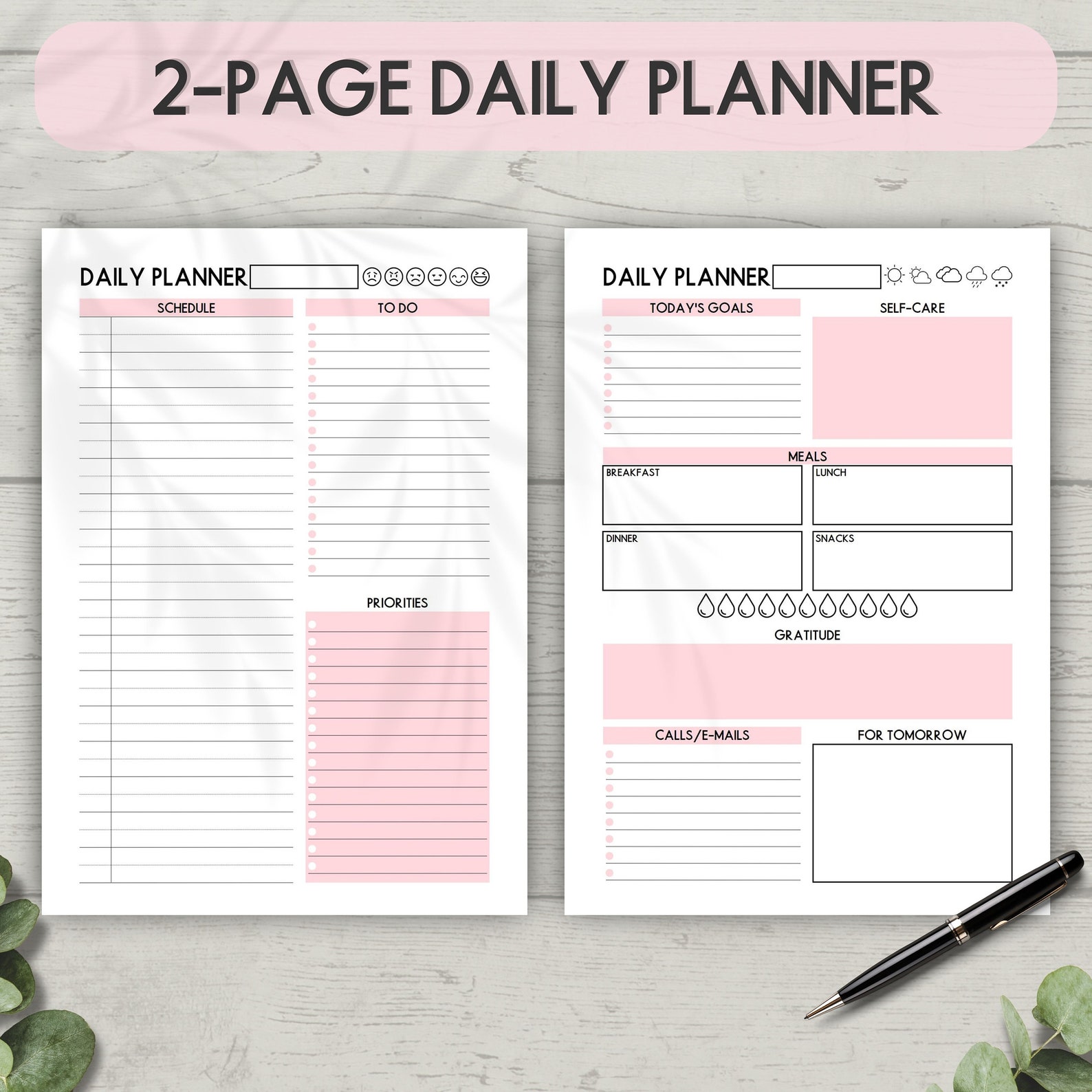 Printable Planner Bundle, Daily Planner, Weekly Planner, Monthly ...