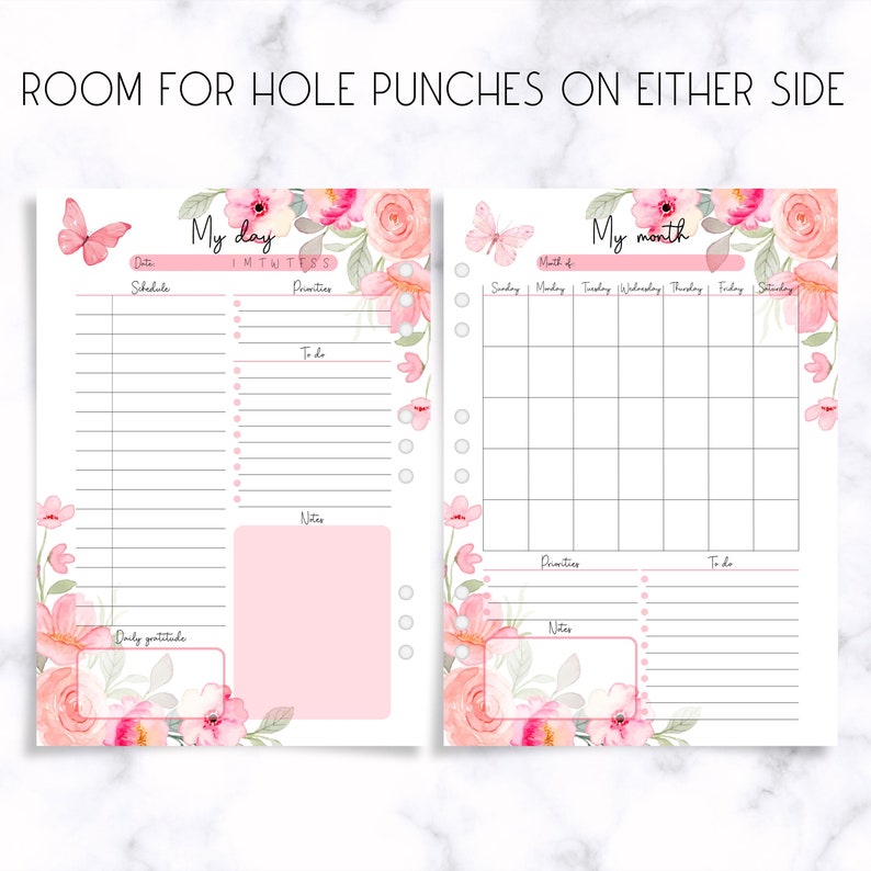 Floral Planner Bundle: Daily, Weekly, Monthly (digital Download) - Etsy