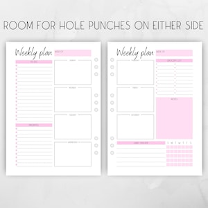 2-page Weekly Planner Printable, Week on 2 Pages, Colorful Weekly Plan ...