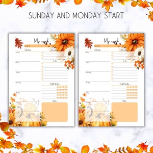 Printable Planner Bundle, Fall Planner, Autumn Themed Planner Printable ...