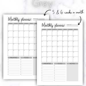 Monthly Planner Printable, Colorful Planner A5 A4 Letter Half Letter ...