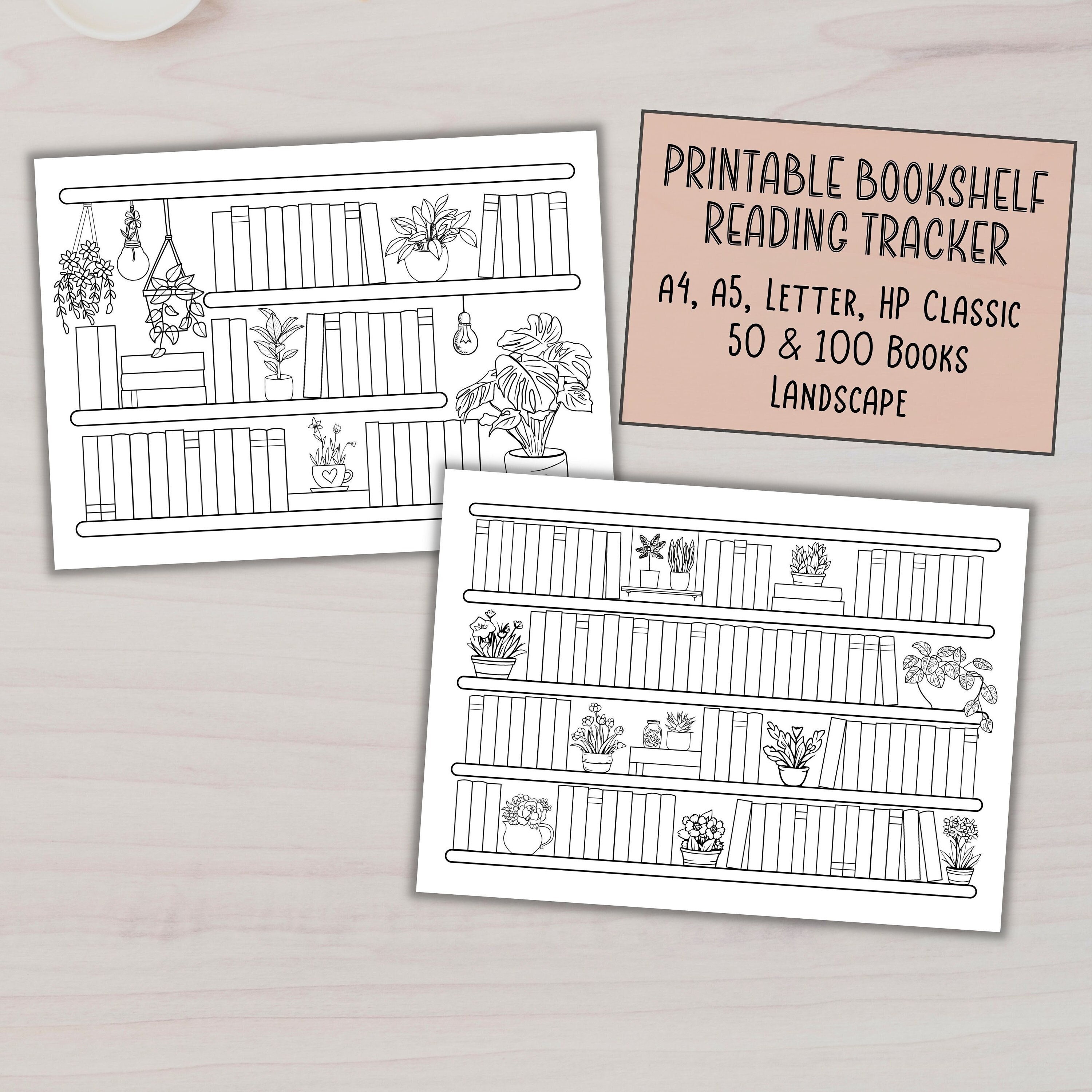 Bookshelf Reading Tracker Printable: Flower Theme (digital Download) - Etsy