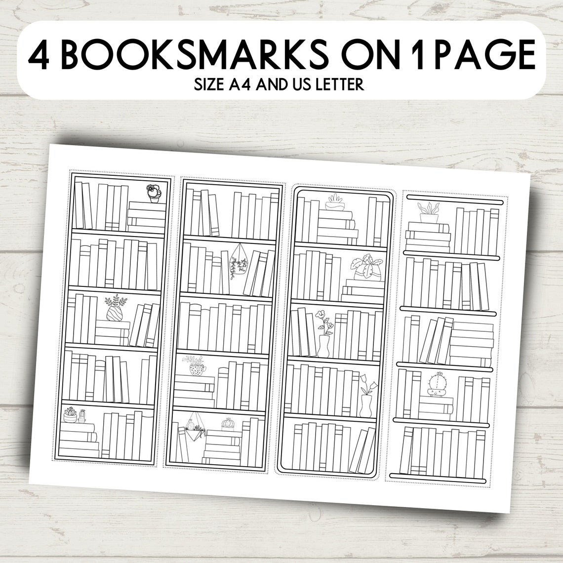 Printable Bookshelf Bookmarks Reading Tracker Coloring - Etsy