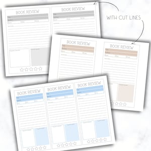 Book Review Bookmarks Printable: Reading Log, Tracker (PDF) - Etsy