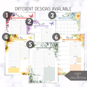Floral Planner Bundle: Daily, Weekly, Monthly (digital Download) - Etsy