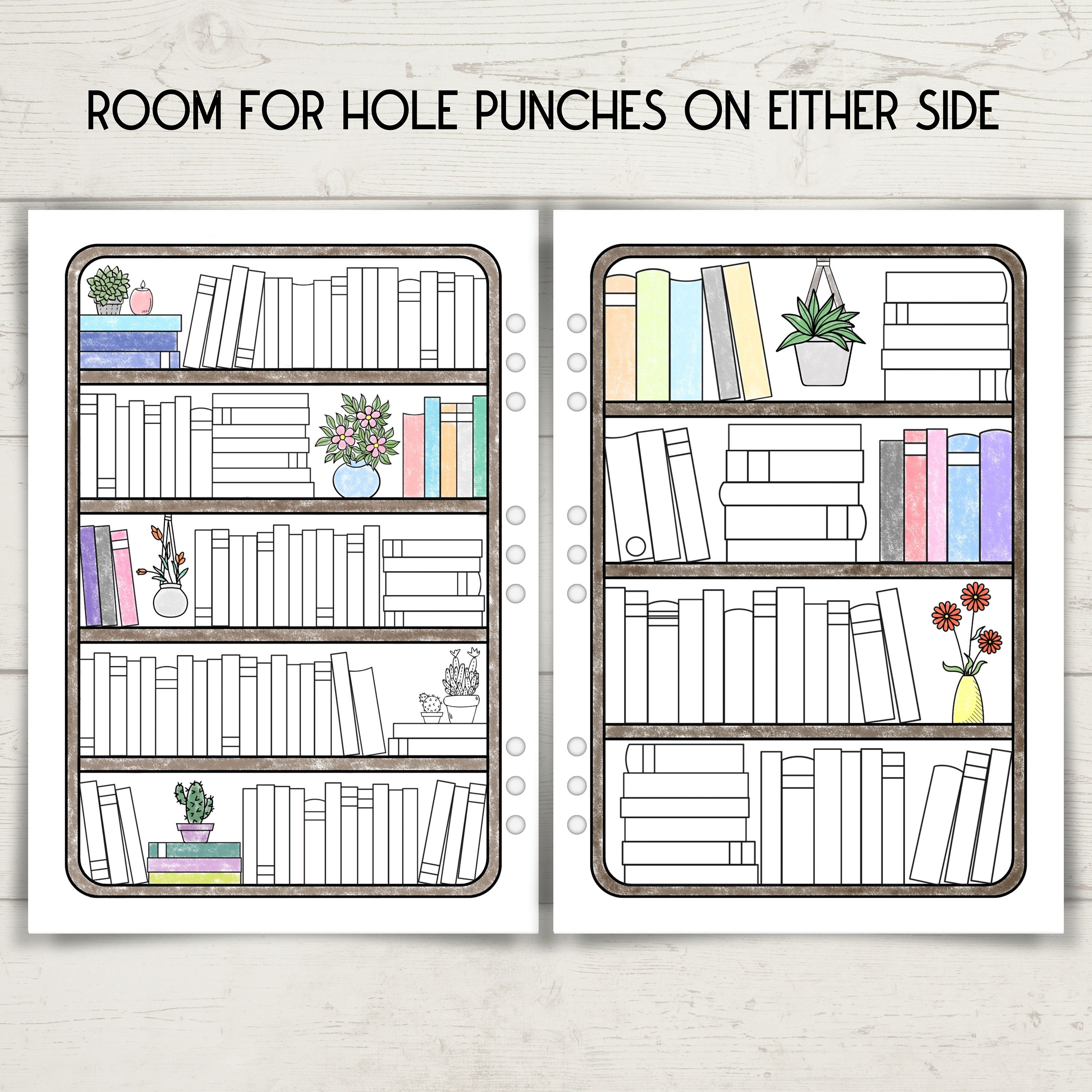 Bookshelf Reading Log Printable: 50 & 100 Book Challenge (digital ...