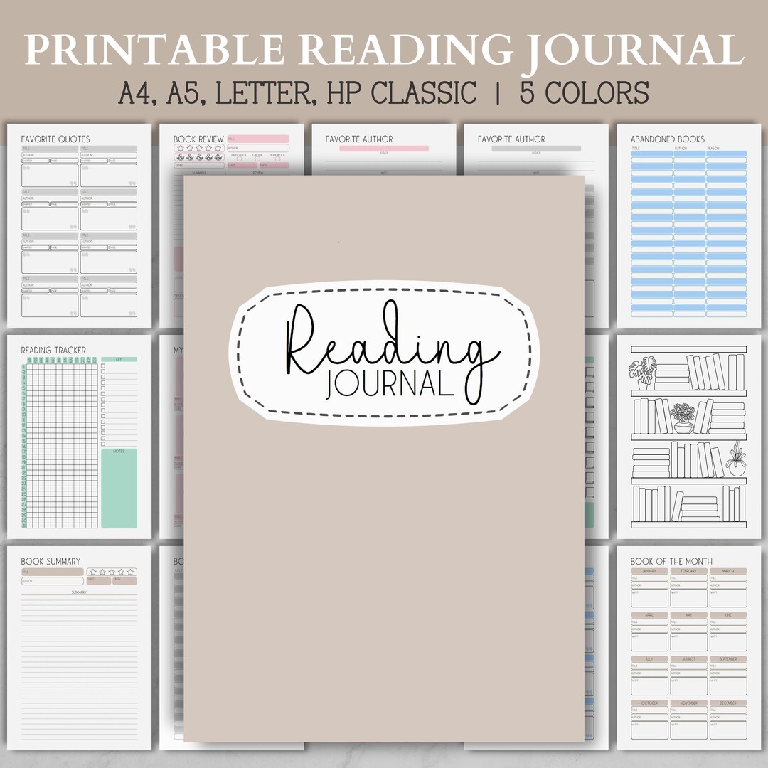Reading Planner Reading Journal Printable Book Review - Etsy