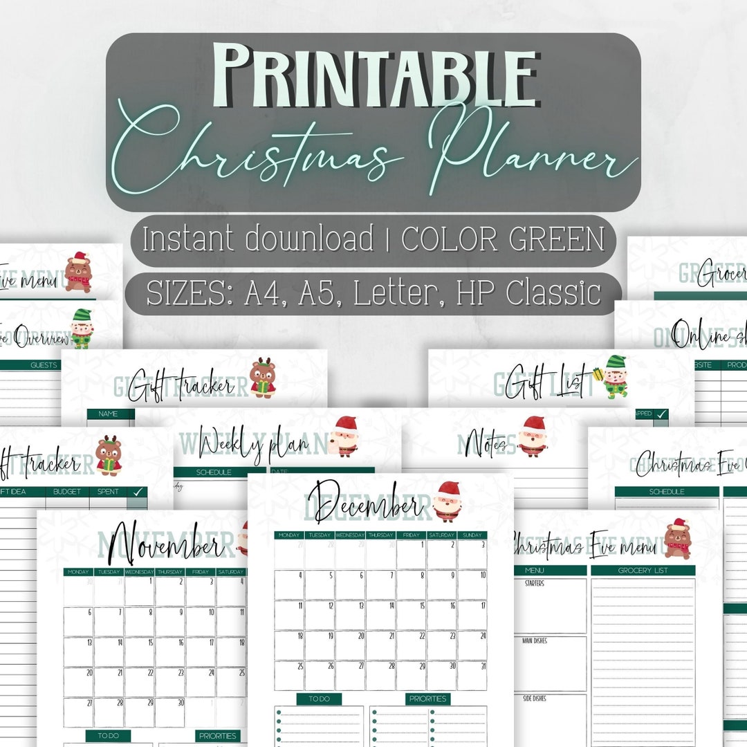 2023 Christmas Planner Printable, Gift Budget Planner, Holiday Planner ...