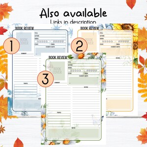 Printable Book Review Template, Fall Reading Tracker, Printable Reading ...