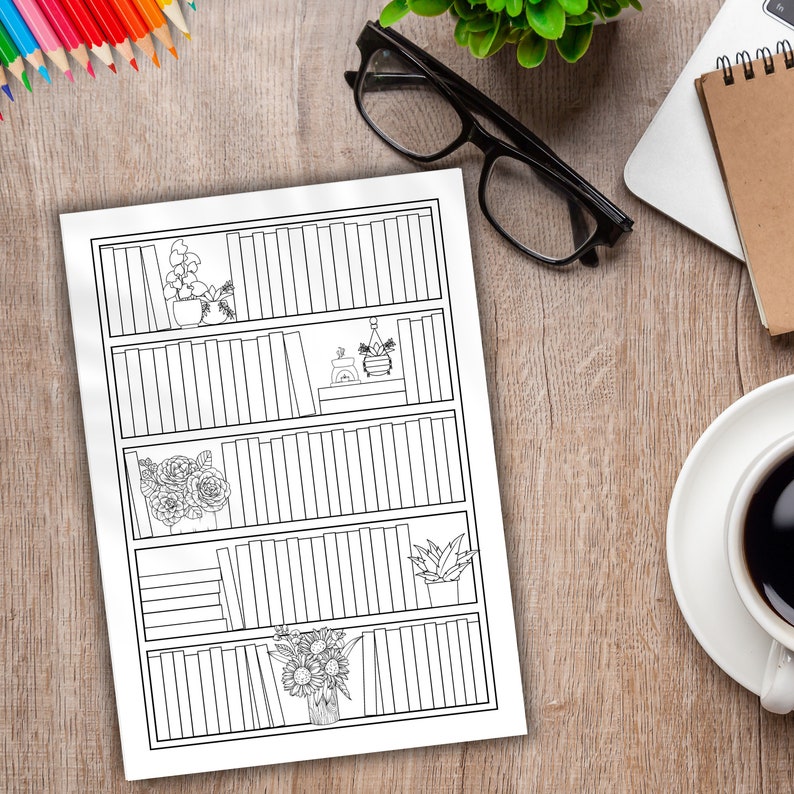 Printable Bookshelf Reading Tracker Plants and Flowers - Etsy