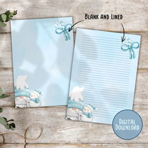 Printable Winter Stationery, Winter Writing Paper, Watercolor Winter ...
