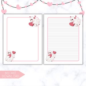 Valentine's Day Stationery Paper Printable, Romantic Notes Pages ...