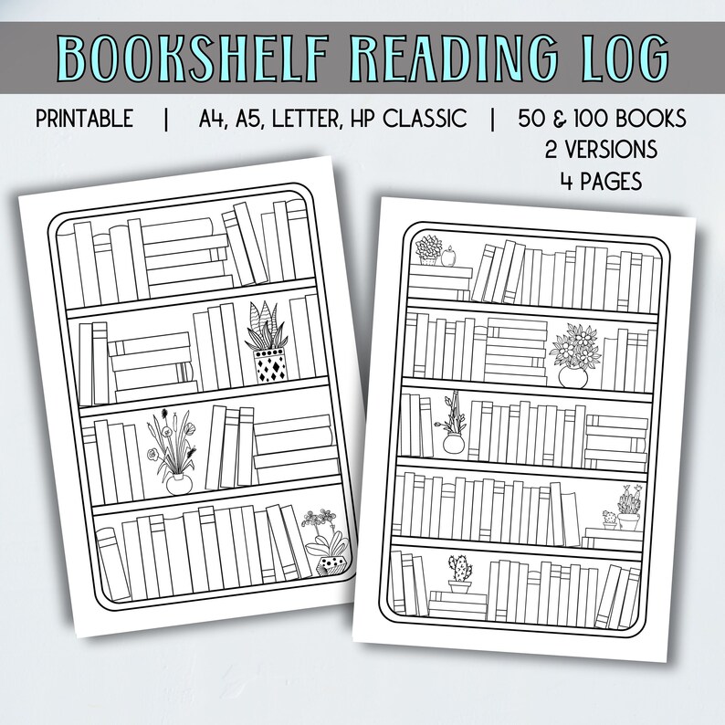 Reading Tracker Printable Bookshelf Reading Log A4 A5 Letter - Etsy ...